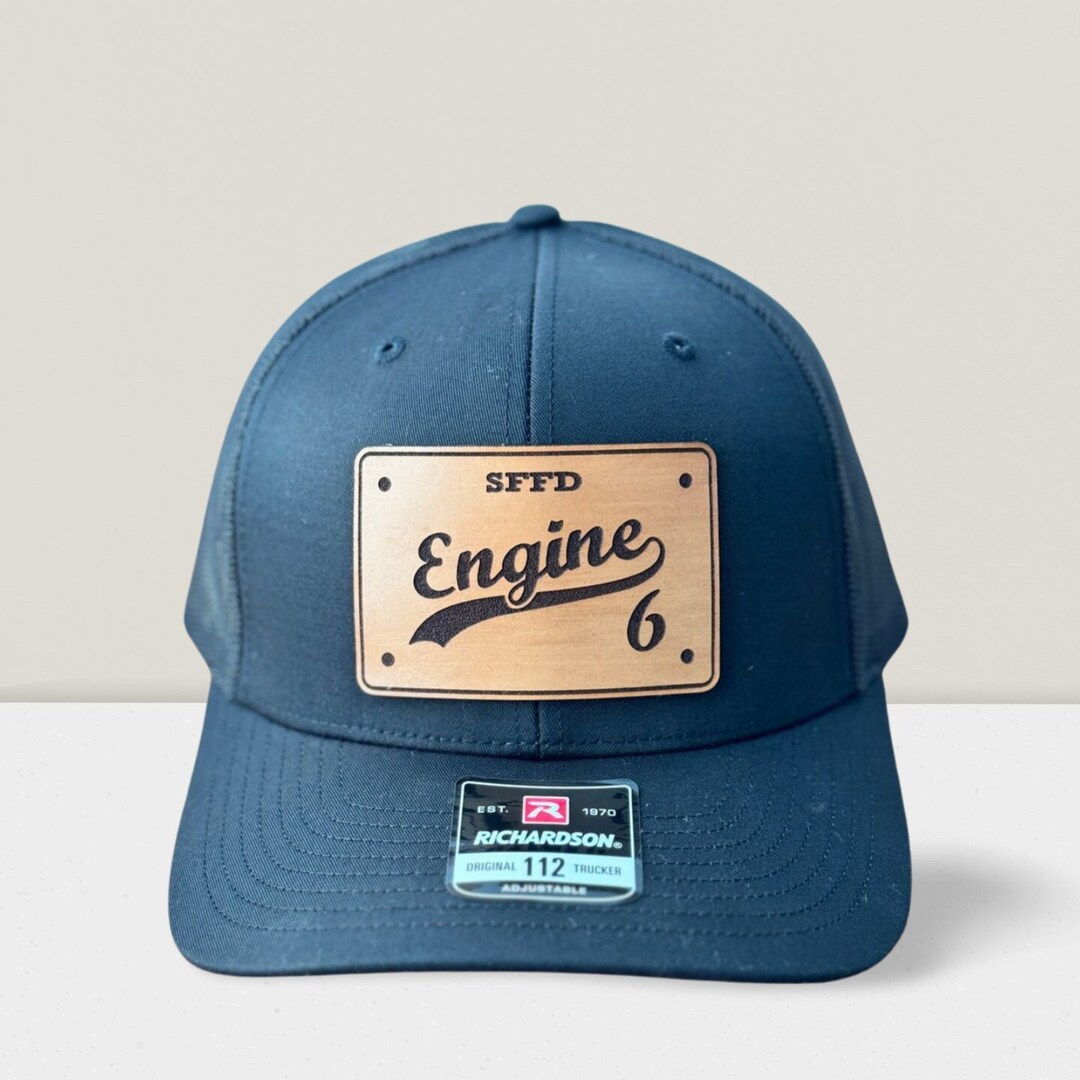 Custom Leather Firefighter Hat, Personalized Fire Department Hat, Fire ...