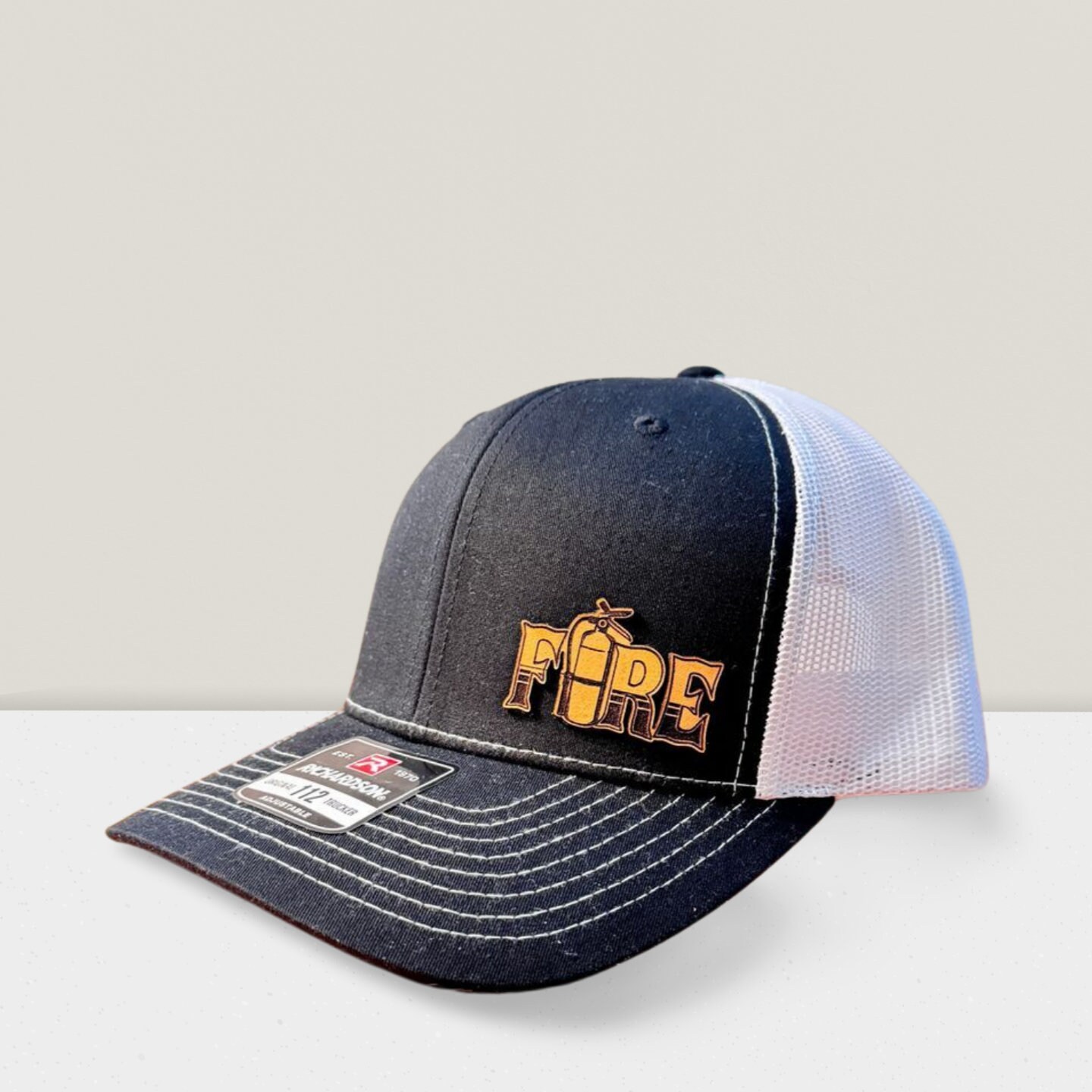 Custom Fire Dept Hat, Fire Department Leather Patch Hat, Fire Dept ...