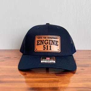 Fire Department Leather Patch Hat, Firefighter FD Hat, Fire Dept ...