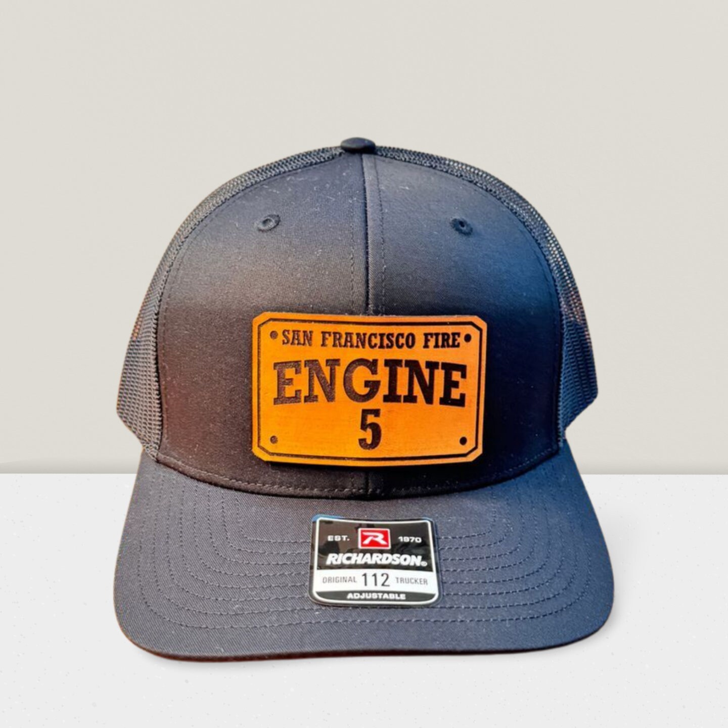 Fire Department Leather Patch Hat, Firefighter FD Hat, Fire Dept ...