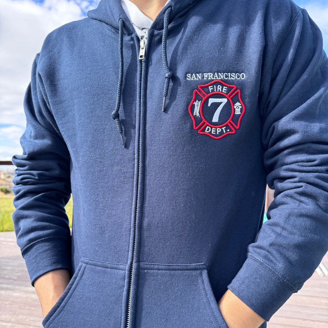 Custom Firefighter Sweatshirt, Maltese Cross Embroidered, Puff ...