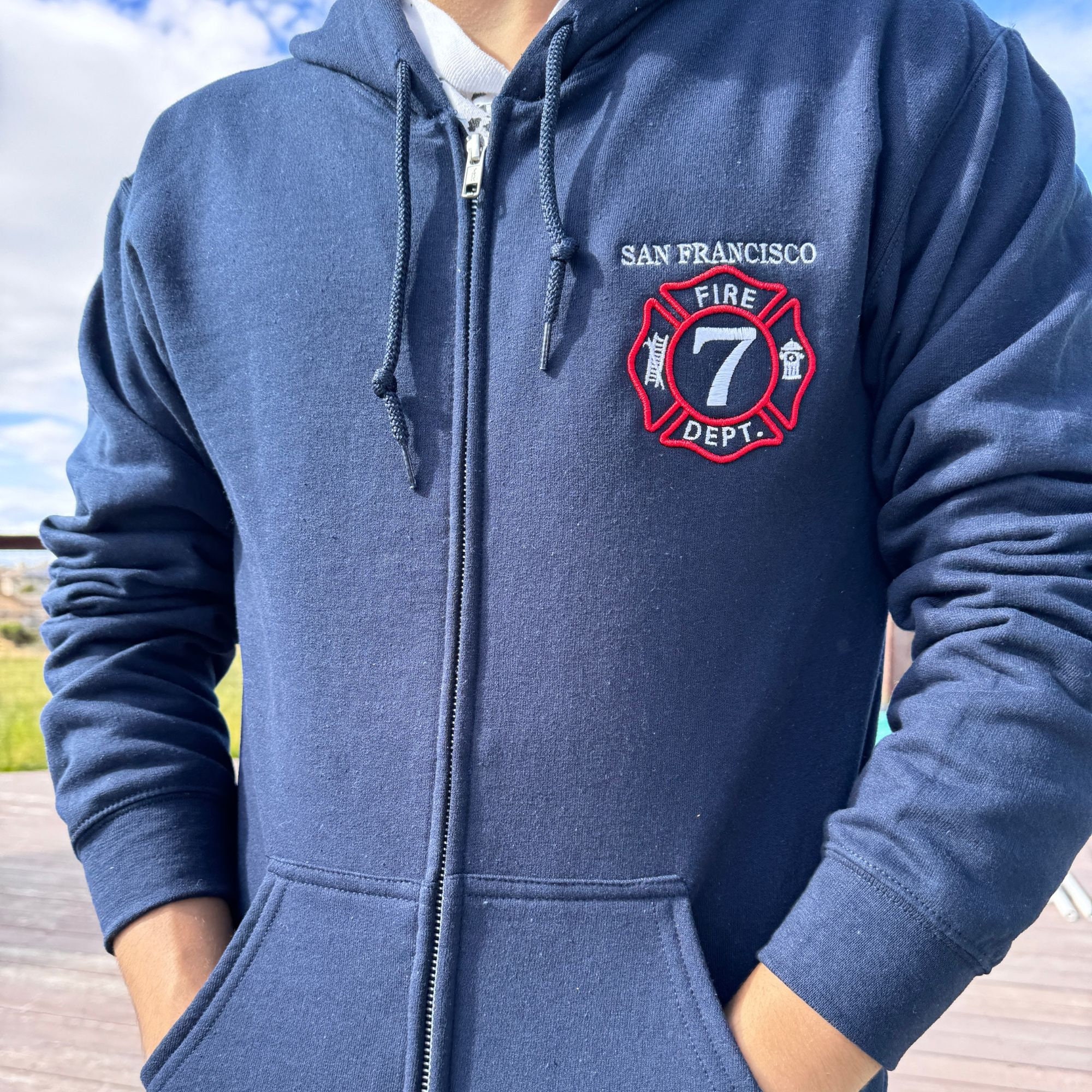 Custom Firefighter Sweatshirt, Maltese Cross Embroidered, Puff ...