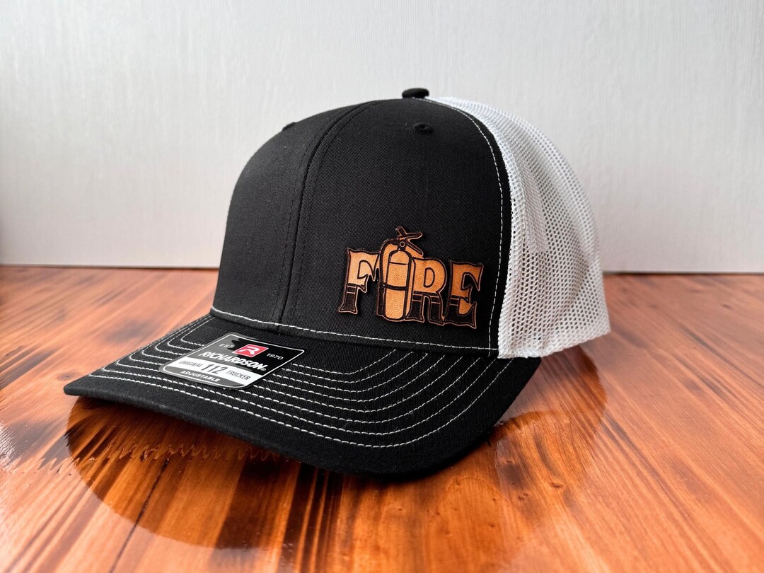 Custom Fire Dept Hat, Fire Department Leather Patch Hat, Fire Dept ...