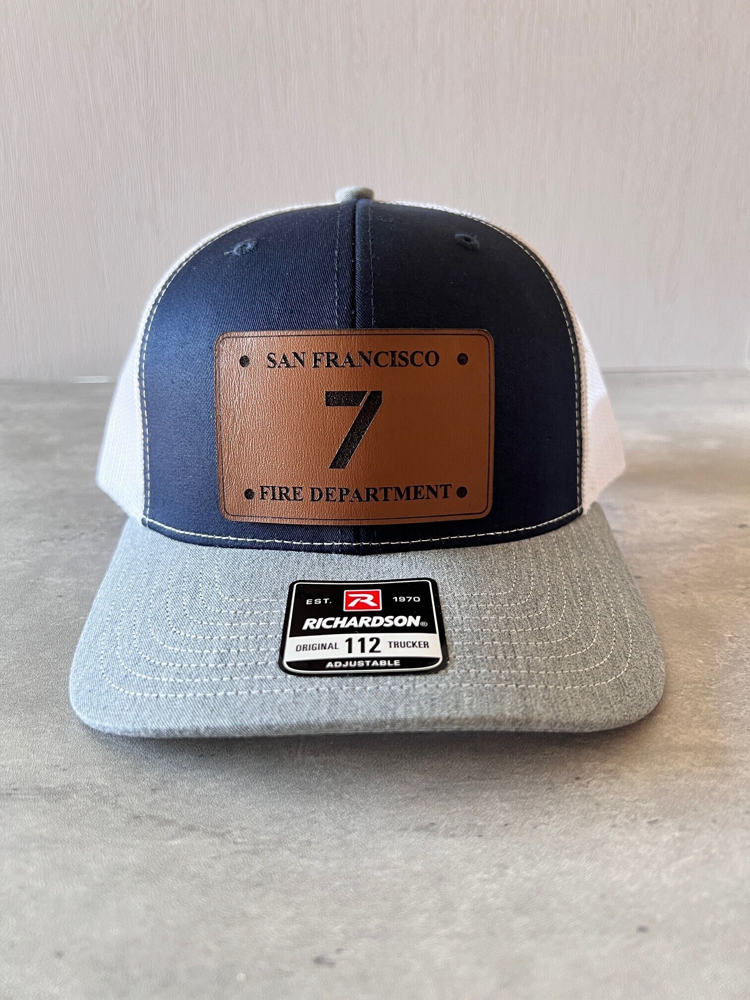 Fire Station Hat, Firefighter Patch Hat, Custom Leather Patch Hat ...