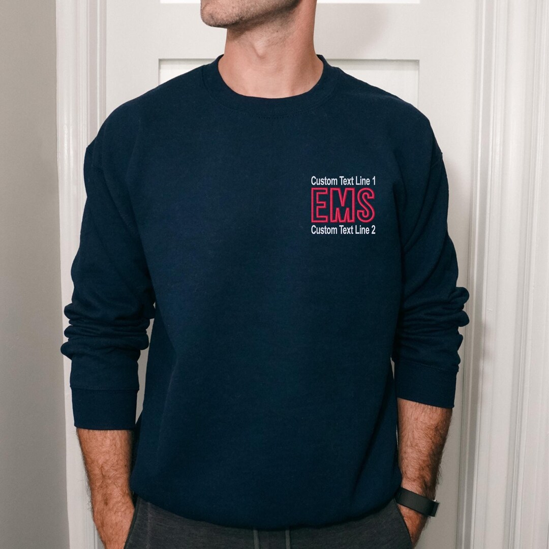 Personalized EMS Sweatshirt Custom EMT Clothing Emergency Service Wear ...