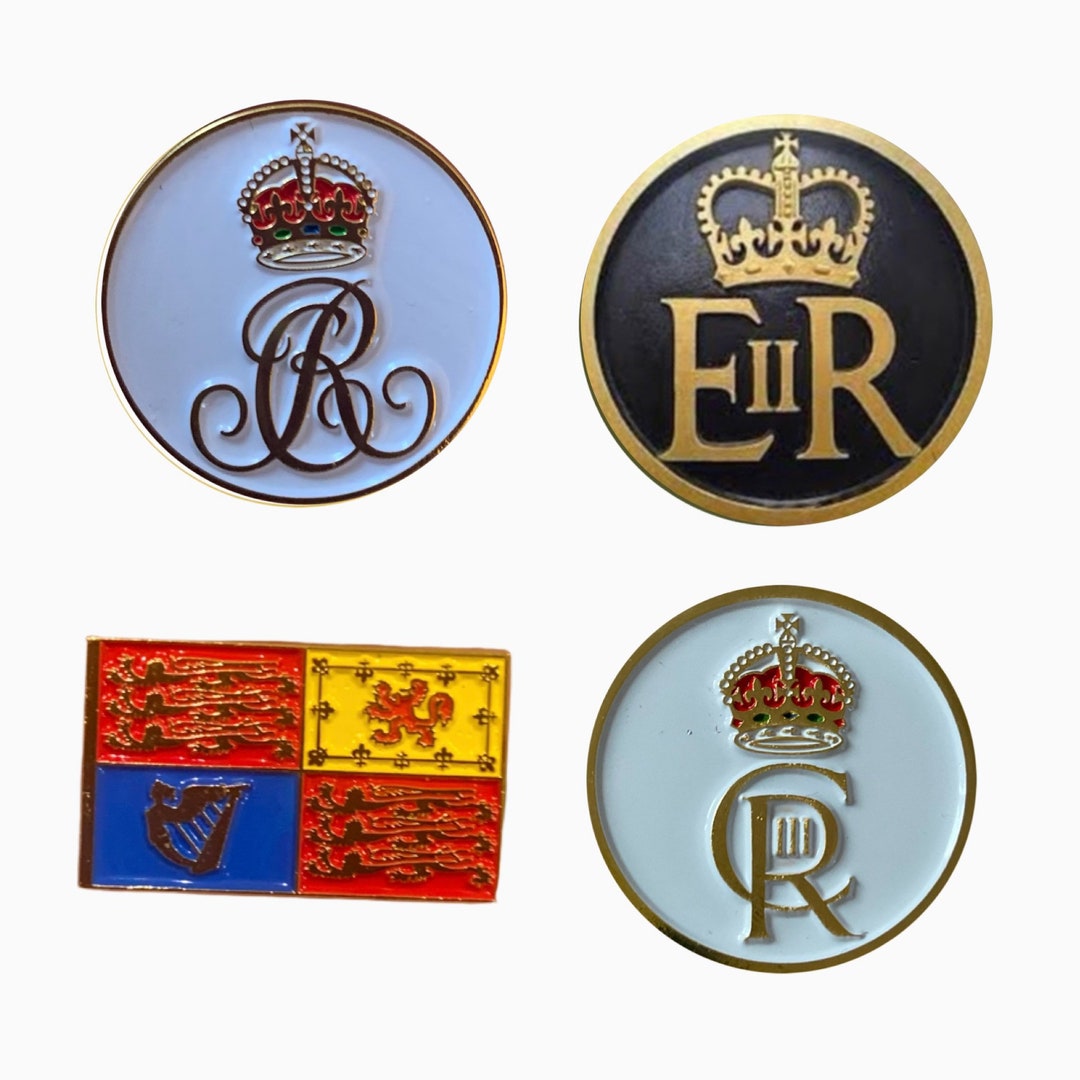 Royal Pin Badges King Charles Queen Elizabeth Queen Consort Camilla the ...