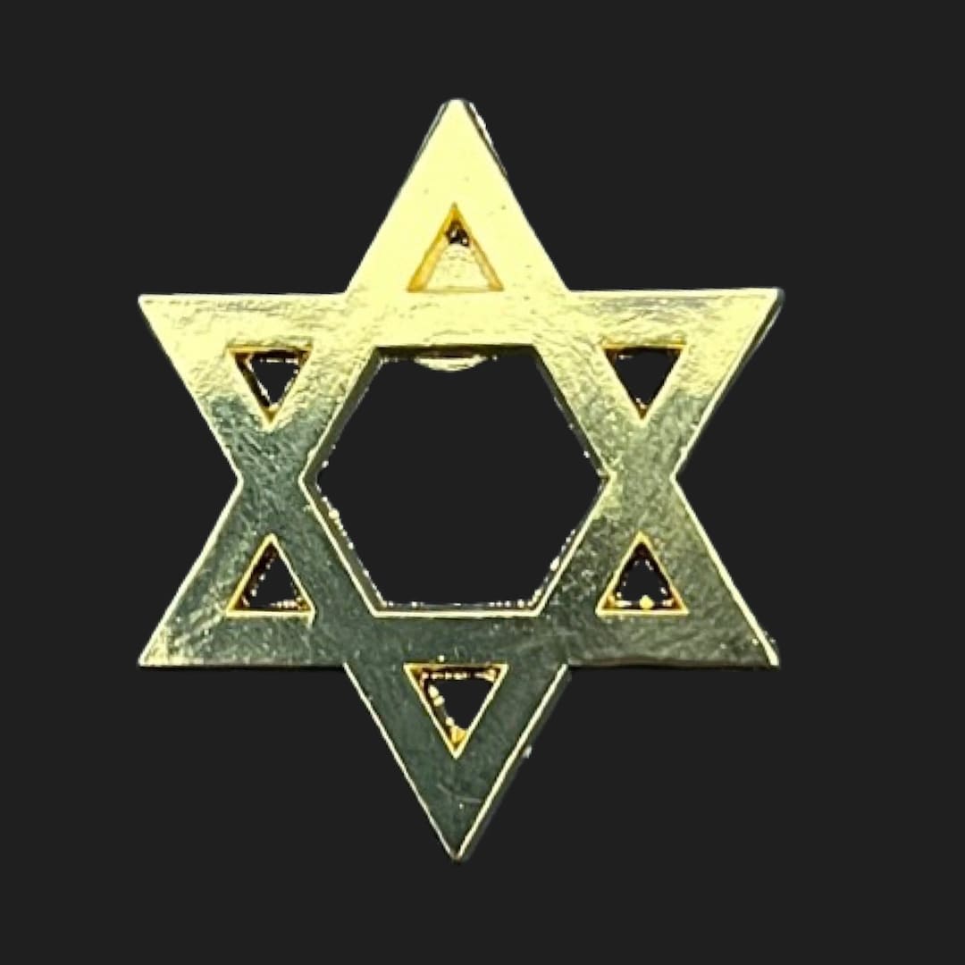 Star of David Gold Plated Pin Badge Metal With Gold Plating - Etsy