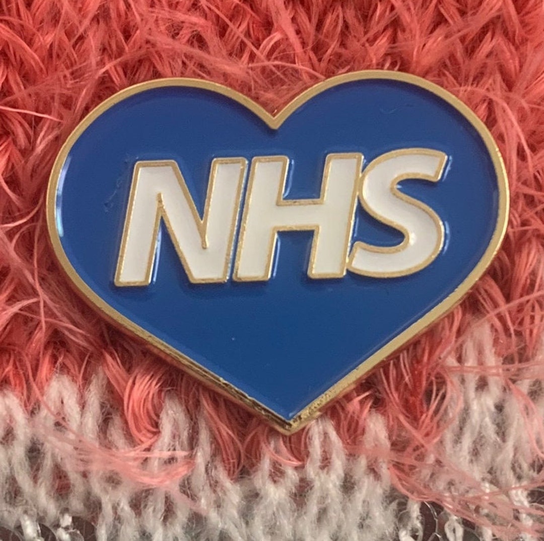 Nhs Heart Pin Badge Nhs Blue Enamel Heart Pin Badge - Etsy