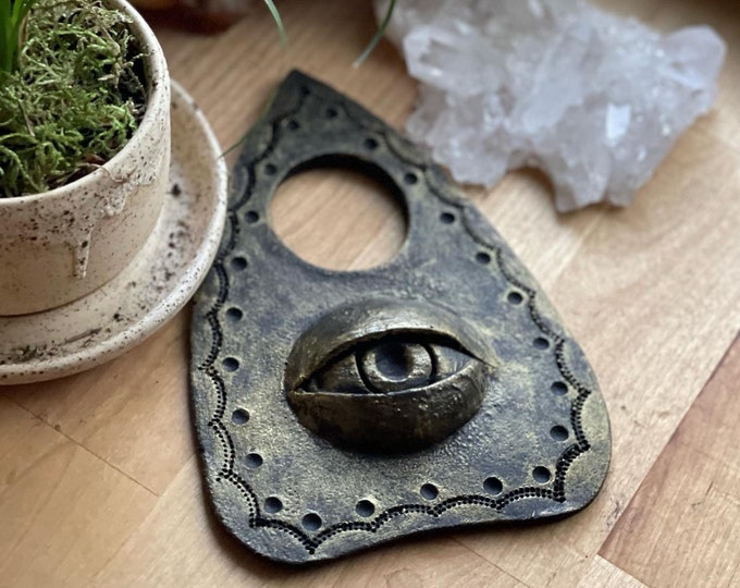Ouija Eye Planchette Resin Cast Art - Pottery Goth Pagan Wiccan Witch ...