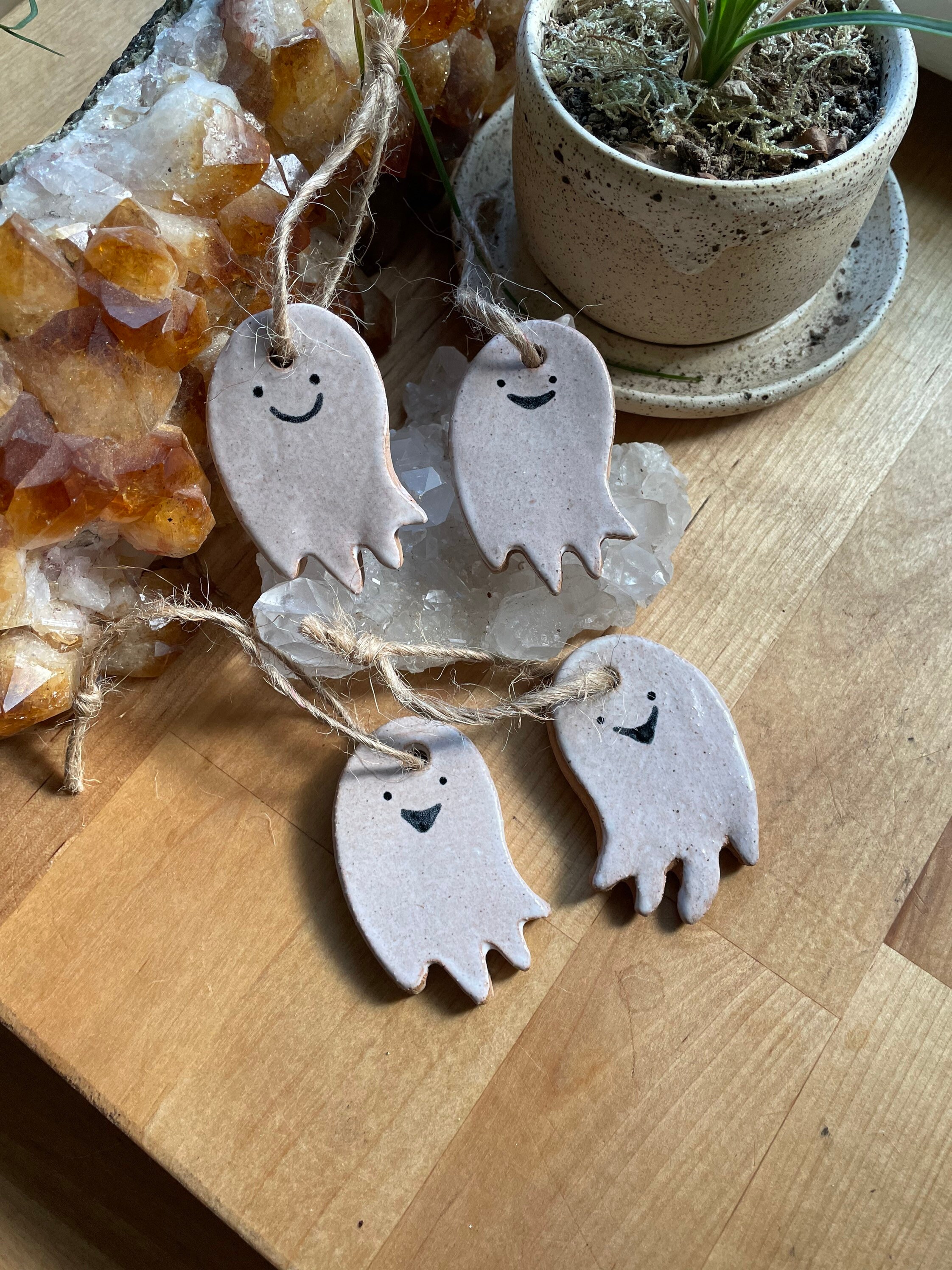 Collectible Handmade Halloween Ornament Retro Spooky Cute Ghost Wall ...