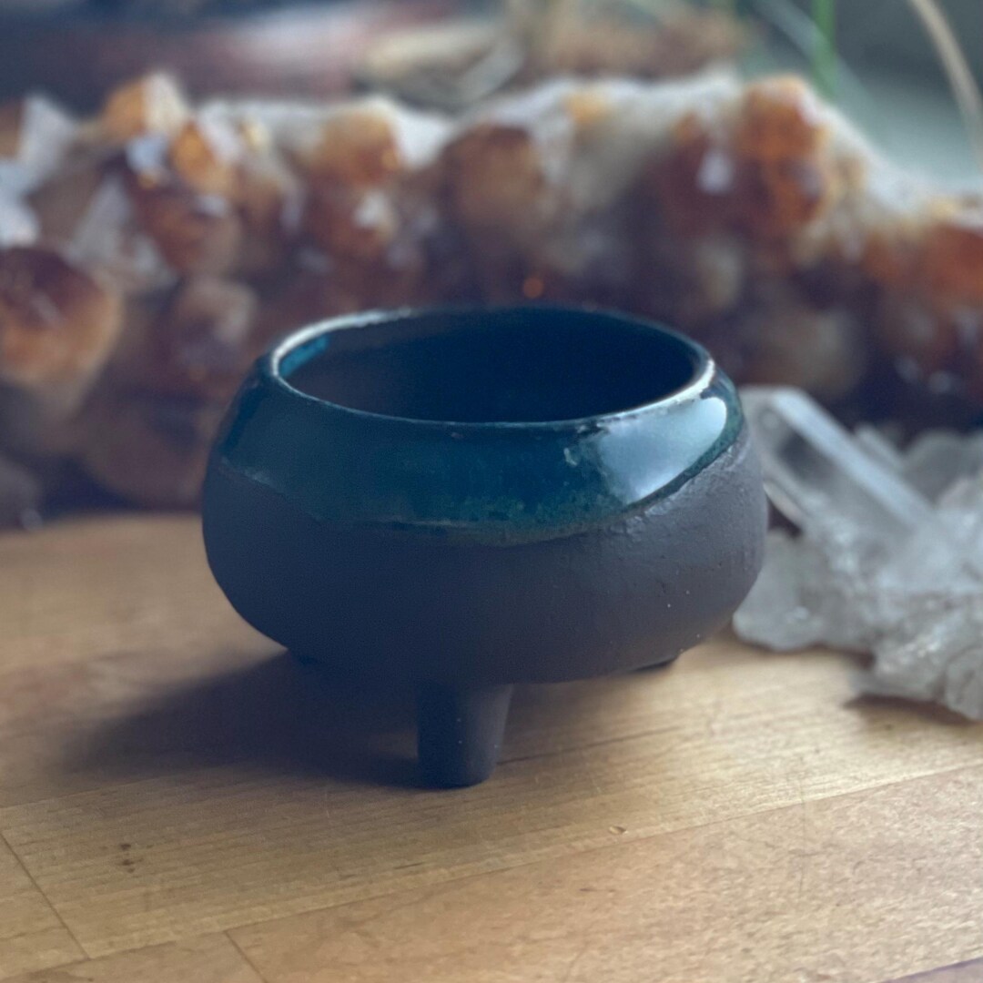 Little Brown Cauldron Sage Smudge Bowl Cone Charcoal Incense Burner ...