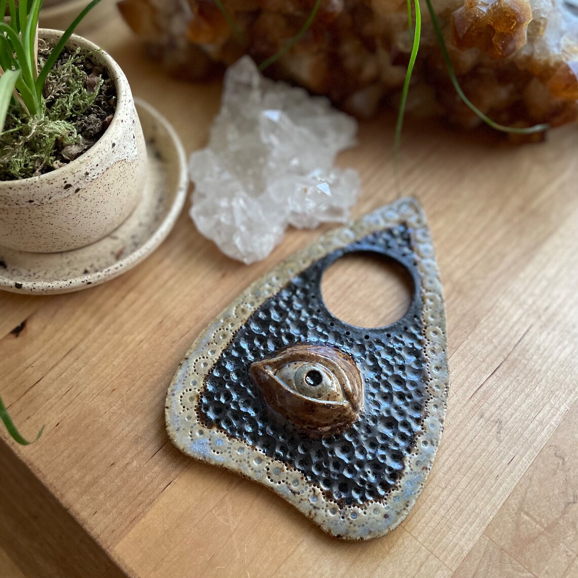 Handmade Ceramic Ouija Eye Planchette – Rustic Gothic Home Decor - Etsy