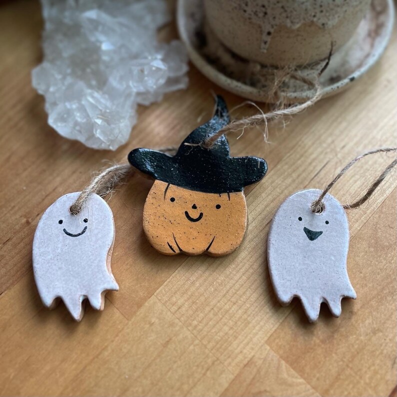 Collectible Handmade Halloween Ornament Retro Spooky Cute Ghost Wall ...