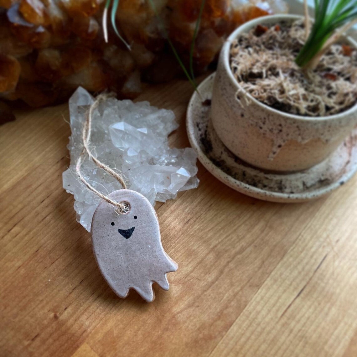 Collectible Handmade Halloween Ornament Retro Spooky Cute Ghost Wall ...