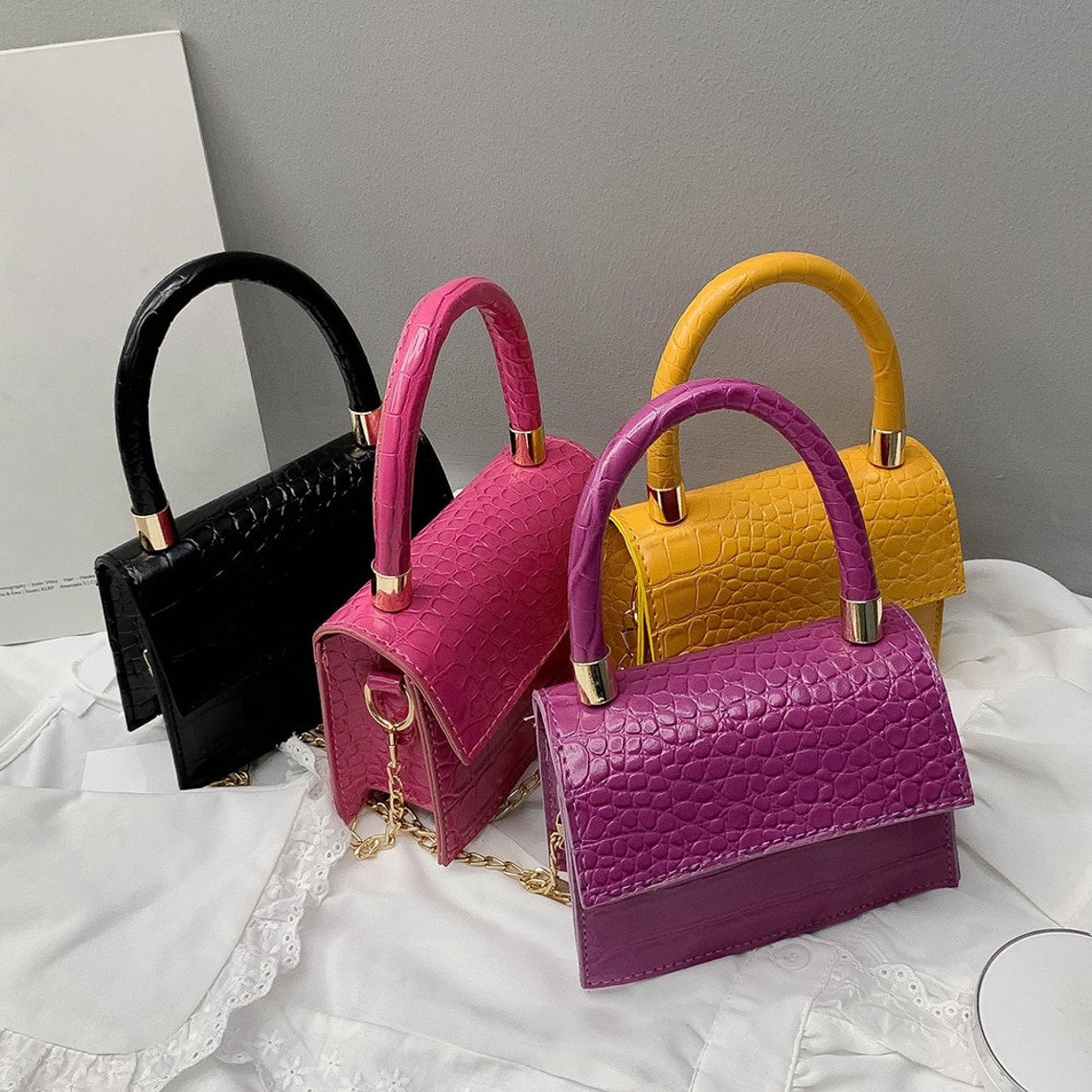 Mini Small Square bag 2021 New Fashion Quality PU Leather | Etsy