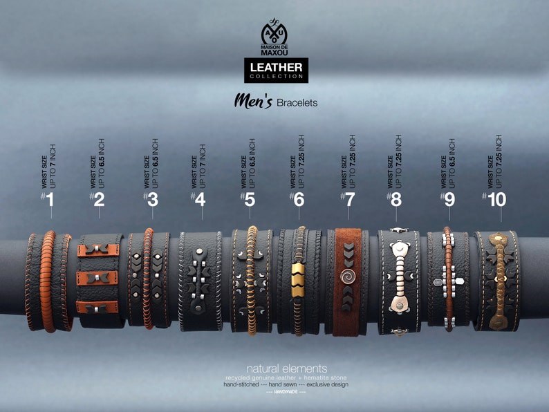 Mdm Leather Collection #2 – Leather Bracelets for Men - Etsy
