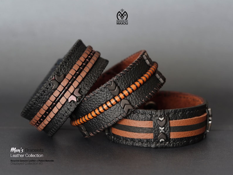 Mdm Leather Collection #3 – Leather Bracelets for Men - Etsy