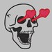Heart Eyes Cartoon Skull, Retro Love Eyes, Heart Eyes, Skull Embroidery ...