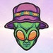 Alien Head Embroidery File, Alien Bucket Hat, Hippie Alien, Spaceman ...