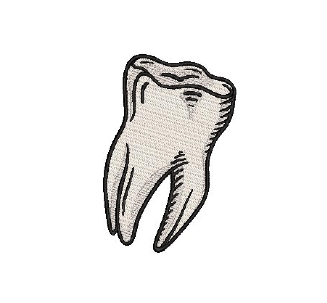 Tooth Embroidery File, Molar Fossil Bones Embroidery Design, Witchcraft ...