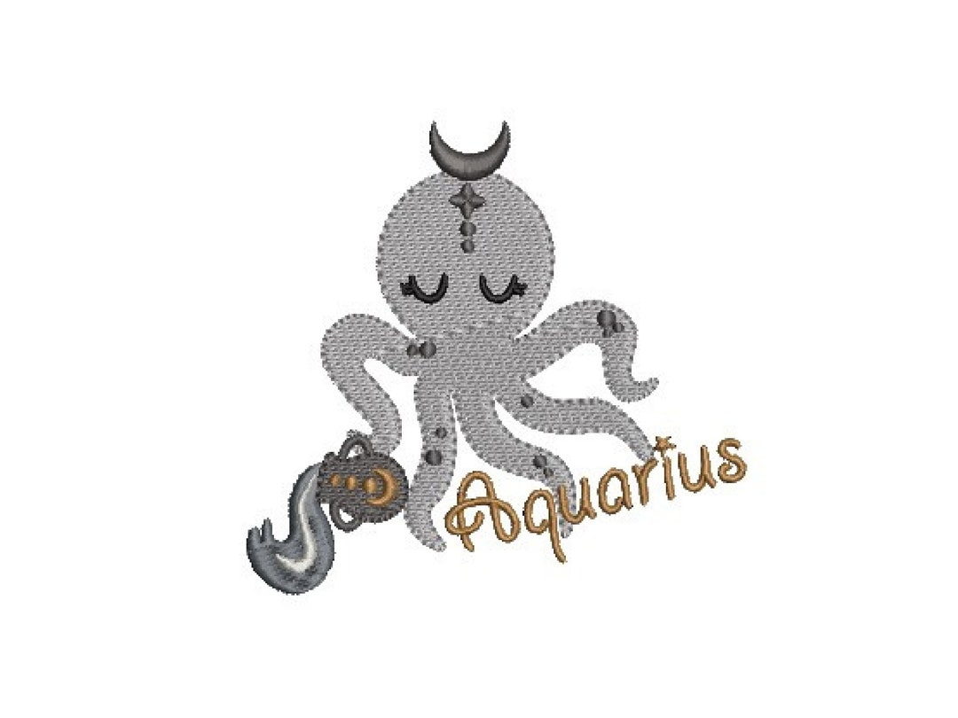 Aquarius Zodiac Embroidery, Aquarius Baby File, Cute Baby, Aquarius ...