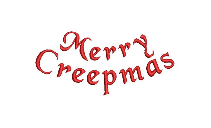 Spooky Present Embroidery File, Scary Gift Embroidery Design, Creepmas ...