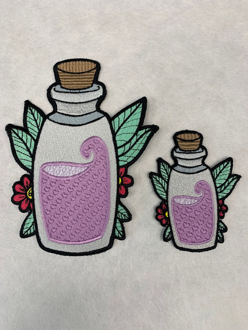 Love Potion Embroidery File / Apothecary Bottle With Flowers / Instant ...