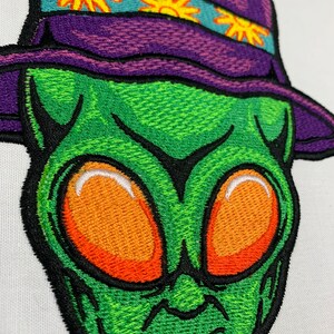 Alien Head Embroidery File, Alien Bucket Hat, Hippie Alien, Spaceman ...