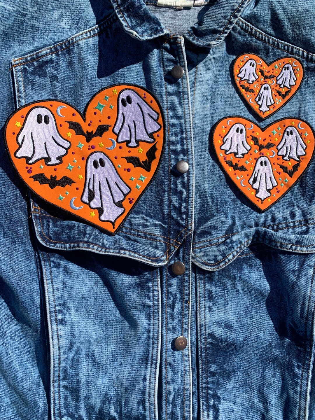 I Love Halloween Embroidery Patch / Iron on Patch / Halloween Heart ...
