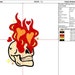 Flaming Skull Eyes, Biker Style Embroidery, Y2K Skull and Flames ...