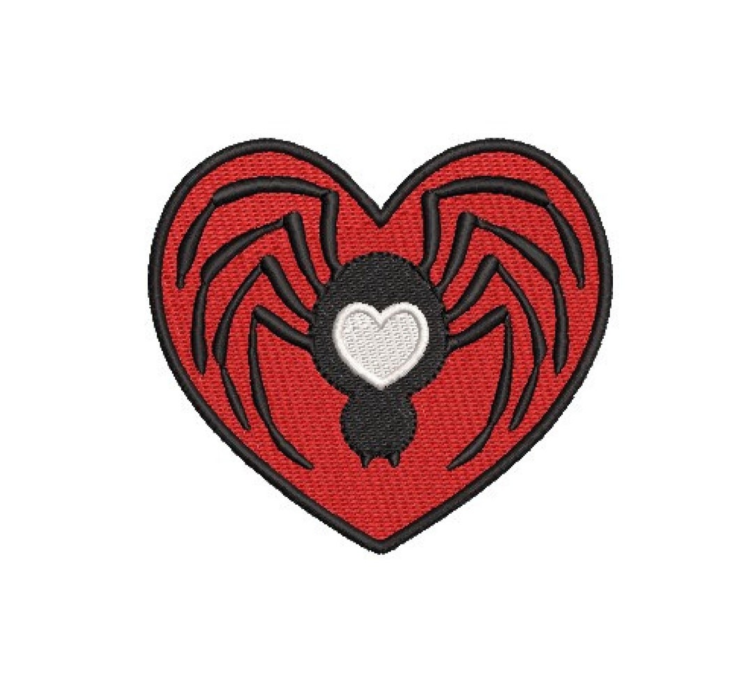 Biohazard Spider Heart Embroidery, Gothic Rave Spider, Graphic ...