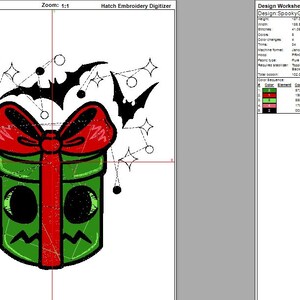 Spooky Present Embroidery File, Scary Gift Embroidery Design, Creepmas ...