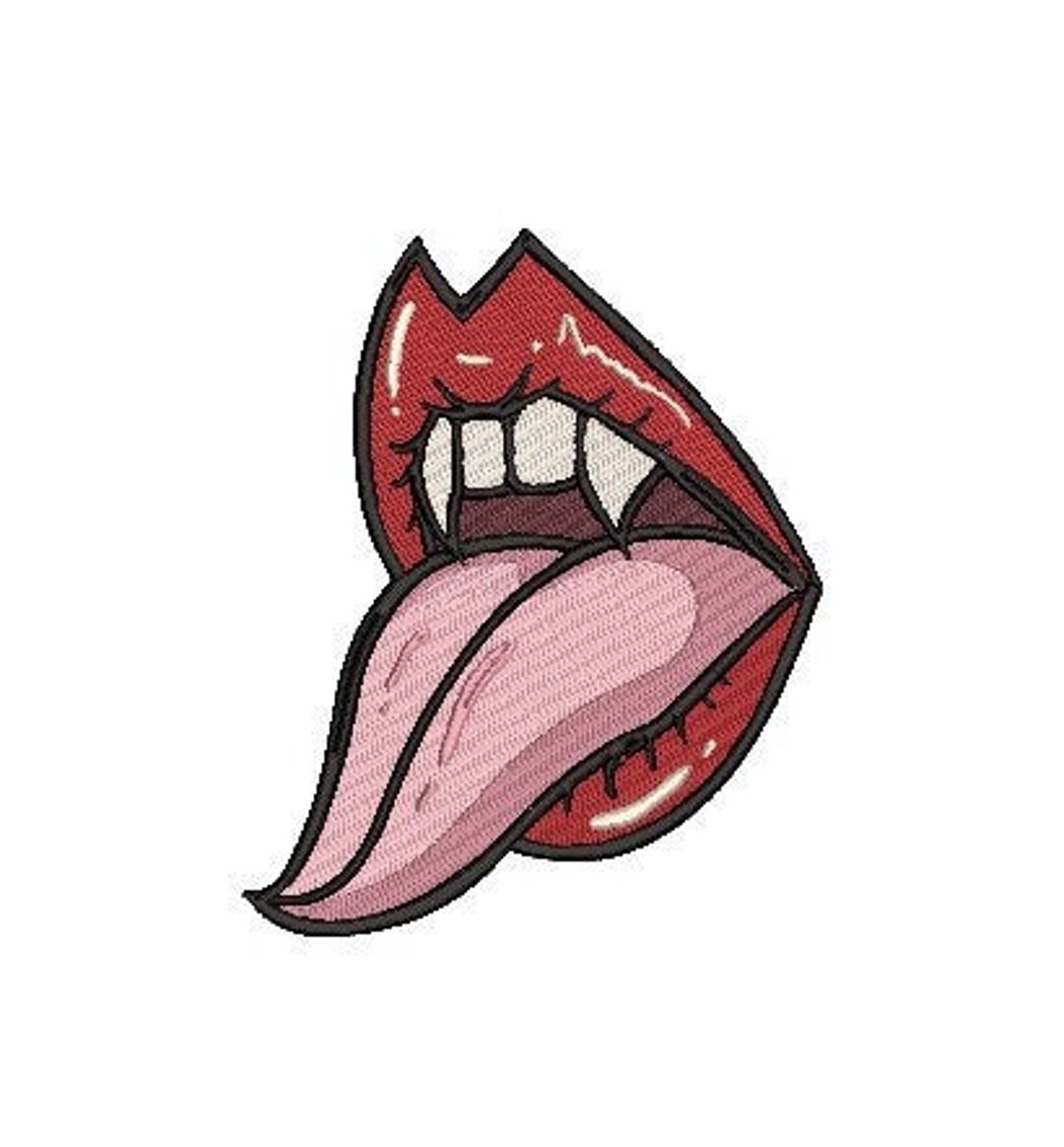 Vampire Teeth Embroidery / Vampire Mouth Machine Embroidery File ...