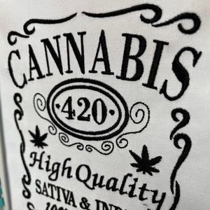 Cannabis Weed Embroidery Design, Marijuana Flourish Label, Sativa ...