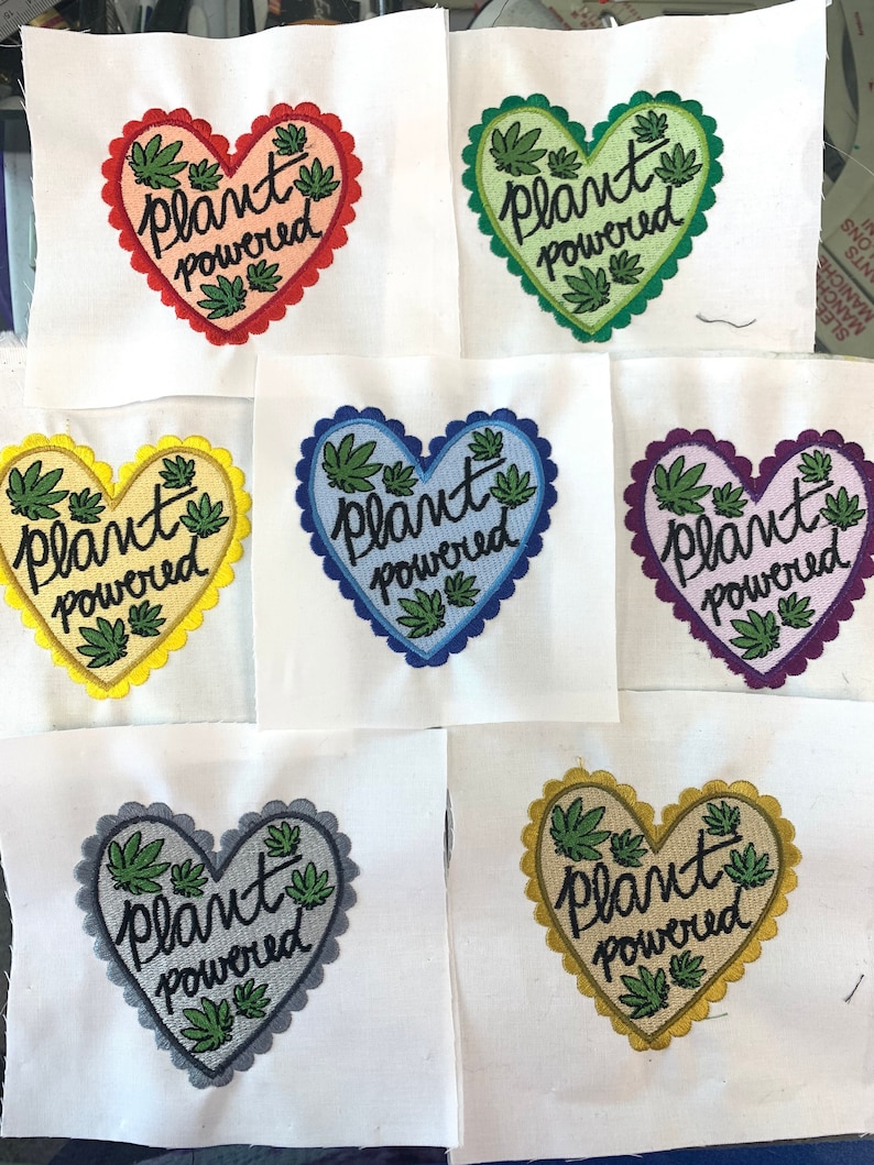 Marijuana Embroidery Design / Plant Powered Love / Cannabis Embroidery ...