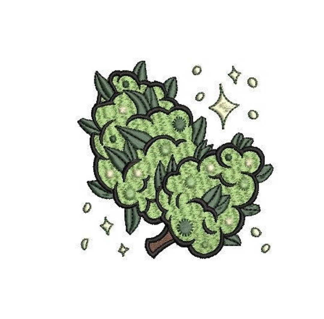 Marijuana Bud Embroidery File / Weed Cannabis Leaf / Magical High 420 ...