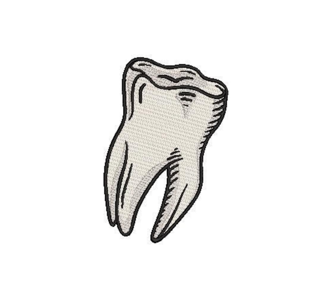 Tooth Embroidery File, Molar Fossil Bones Embroidery Design, Witchcraft ...