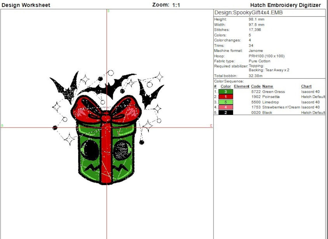 Spooky Present Embroidery File Scary Gift Embroidery Design - Etsy