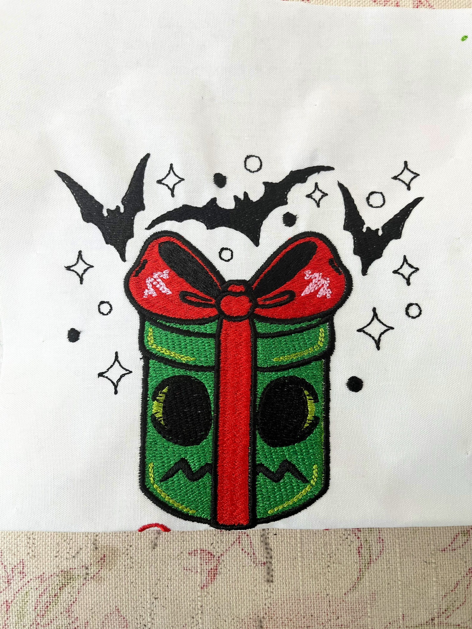 Spooky Present Embroidery File Scary Gift Embroidery Design - Etsy