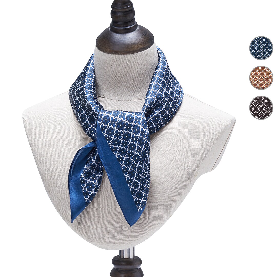 Men's Mulberry Silk Square Scarf 21''X21'', Lucky Clover Series 3 ...