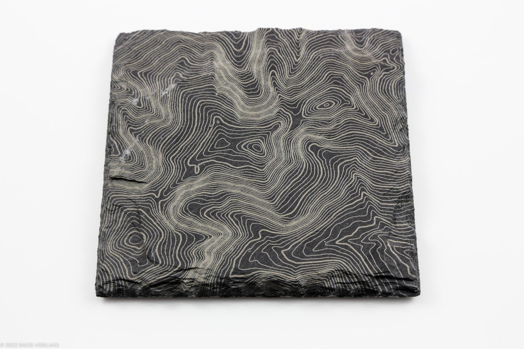 Mount Adams Coaster Four Inch Slate Coaster Engraved With the Contour ...