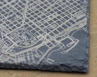 Slate Map Coaster | Etsy