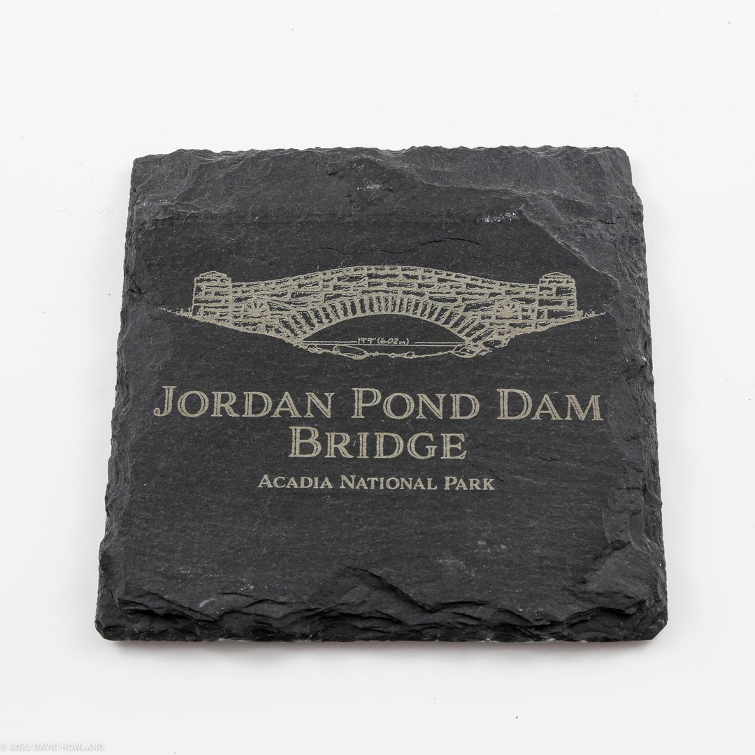 Jordan Pond Dam Acadia Stone Bridge Laser Engraved Slate Coaster - Etsy