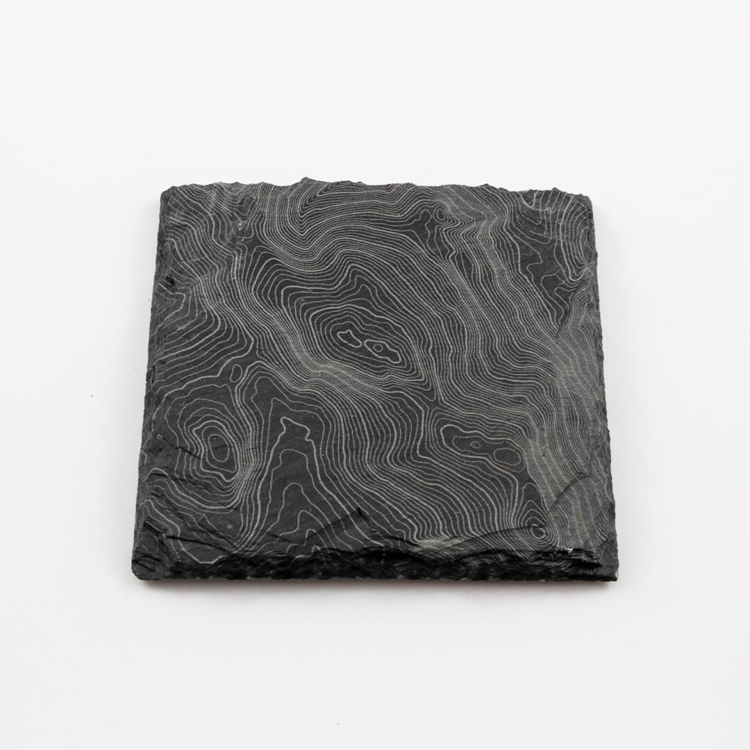 Mount Field 4000 Footer Topographic Map Slate Coaster – Laser Engraved ...