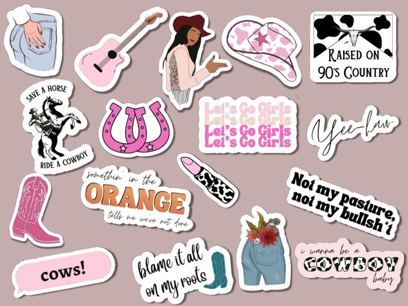 Western Sticker Collection Cowgirl Stickers Country Music Stickers ...
