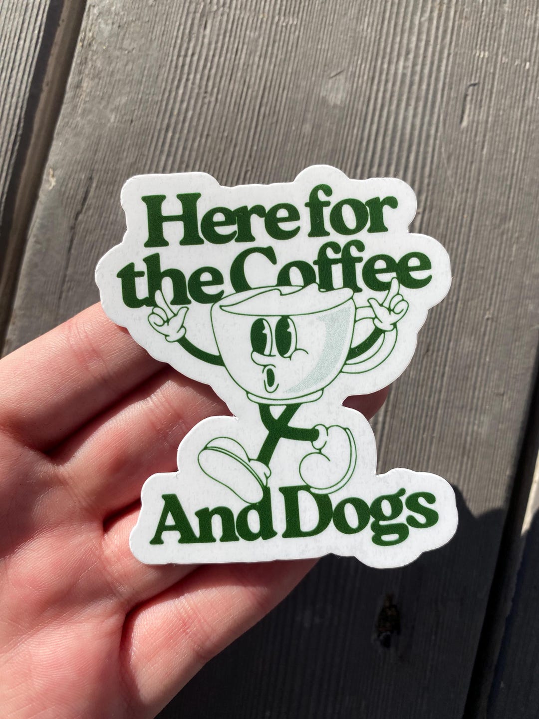 Retro Coffee Dog Sticker | Cute Funny Sticker for Dog Mom | Funny ...
