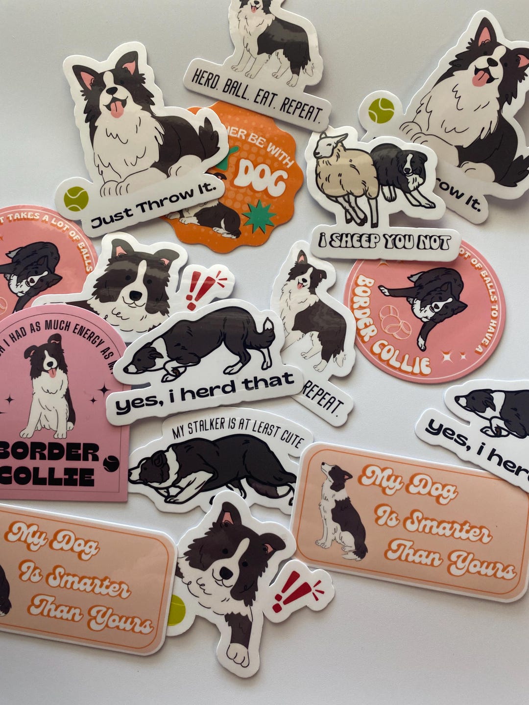 Border Collie Sticker Pack | Assorted Stickers for Border Collie Lover ...