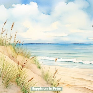 Beach Digital Paper | Watercolor Seascapes | Instant Download | Summer ...