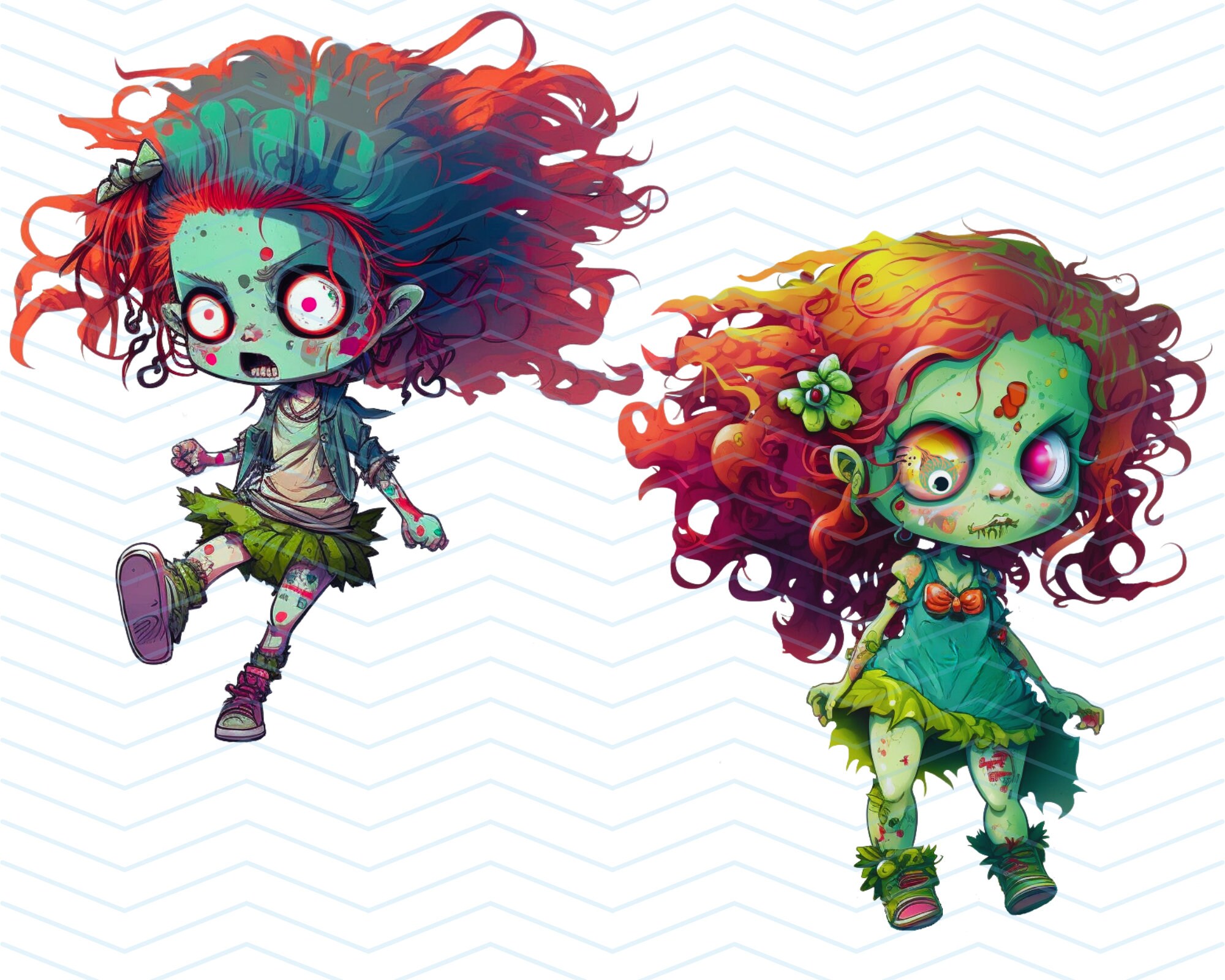 Cute Zombie Girl Cartoon