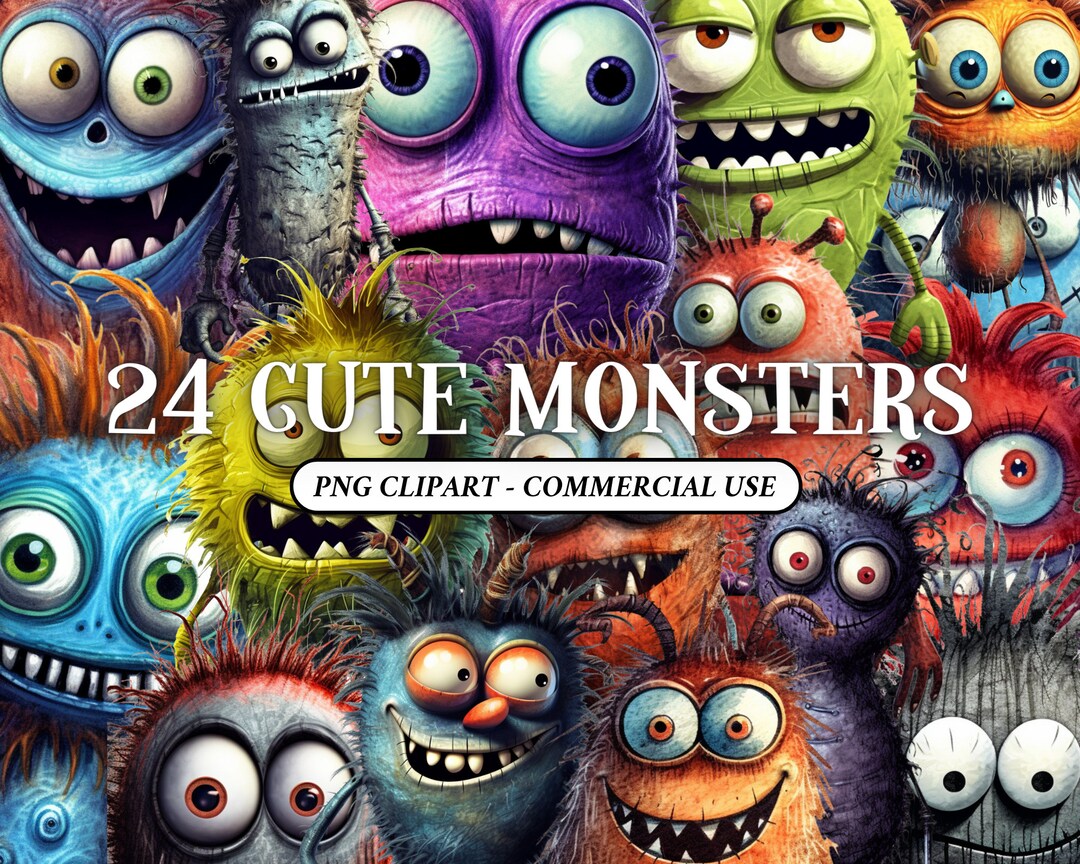 Halloween Clipart Bundle Halloween Monster Clipart PNG - Etsy